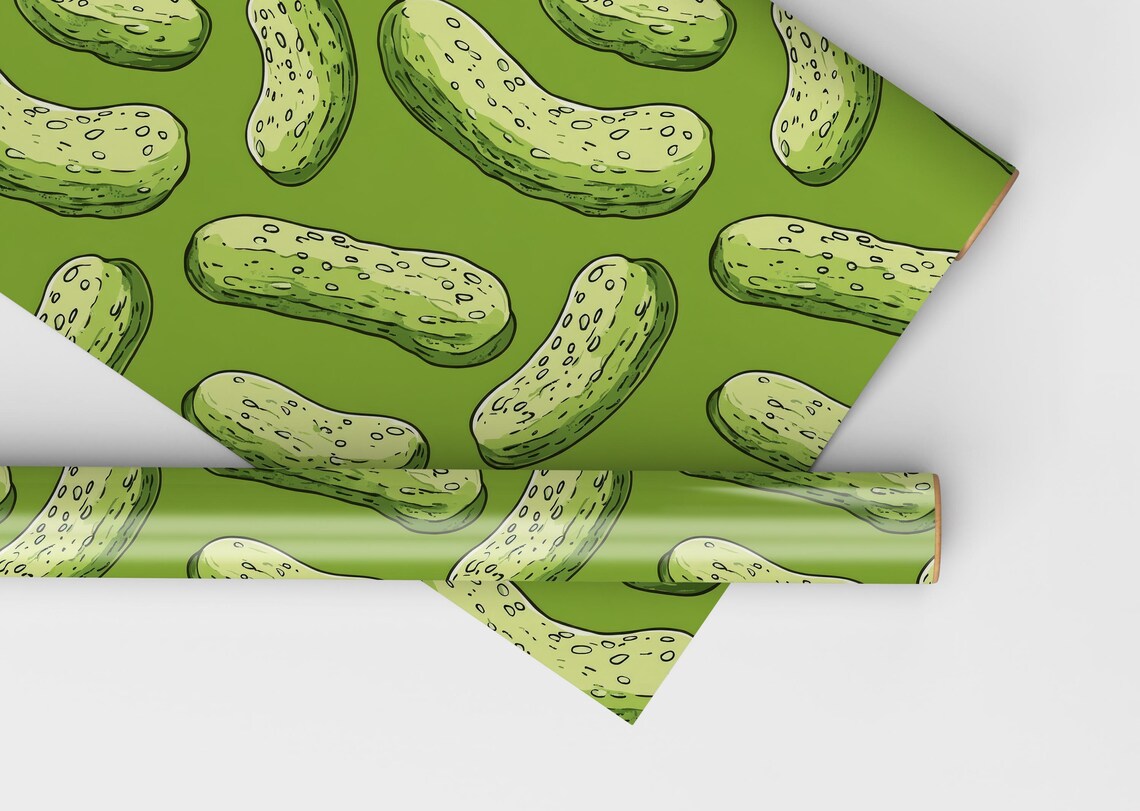 Pickle Wrapping Paper Roll Gift Wrapping Roll Pickle Lovers Gift Wrap ...