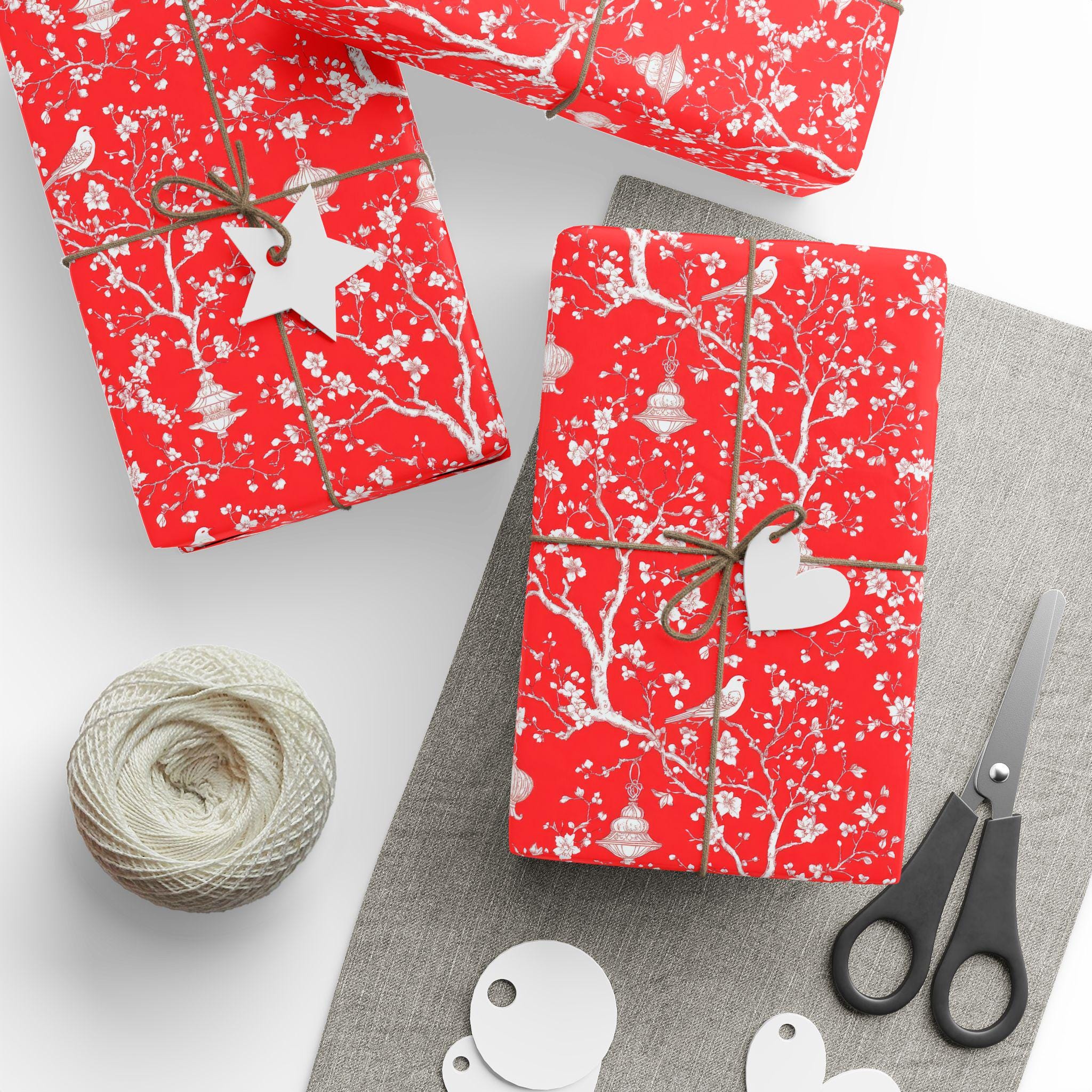 Japanese Wrapping Paper Roll Red Chinese Wrapping Paper Roll Oriental ...