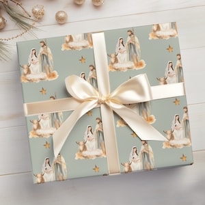 Jesus Wrapping Paper Nativity Wrapping Paper Roll, Modern Nativity Gift ...