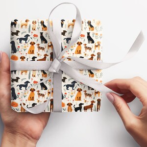 Illustrated Dogs Wrapping Paper With Dogs Gift Wrap Roll Cute Labrador ...