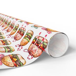Hamburger Wrapping Paper Roll, Funny Christmas Wrapping Paper, Fast ...