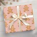 Gingerbread Man Wrapping Paper Pink Gingerbread Man Pink Christmas ...