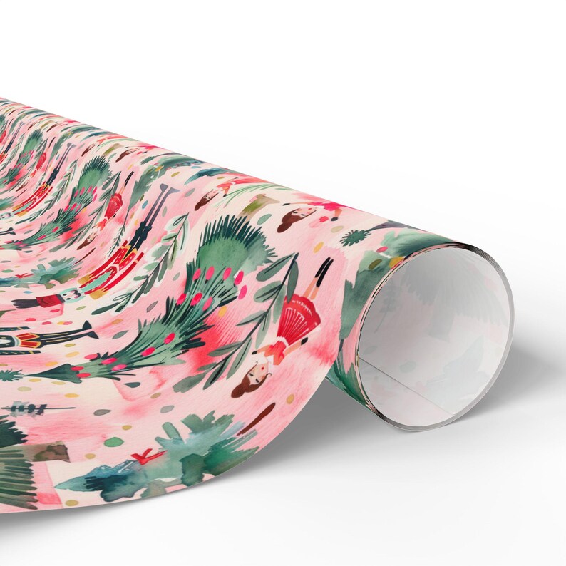 Pink Ballerina Nutcracker Wrapping Paper Christmas Ballerina Gift ...