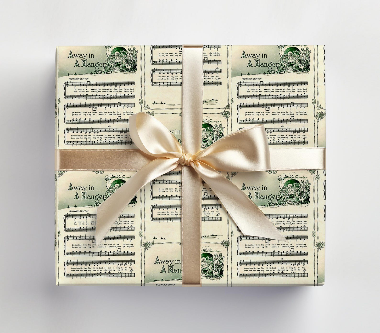 Away in A Manger Wrapping Paper Christmas Music Wrapping Paper Roll ...
