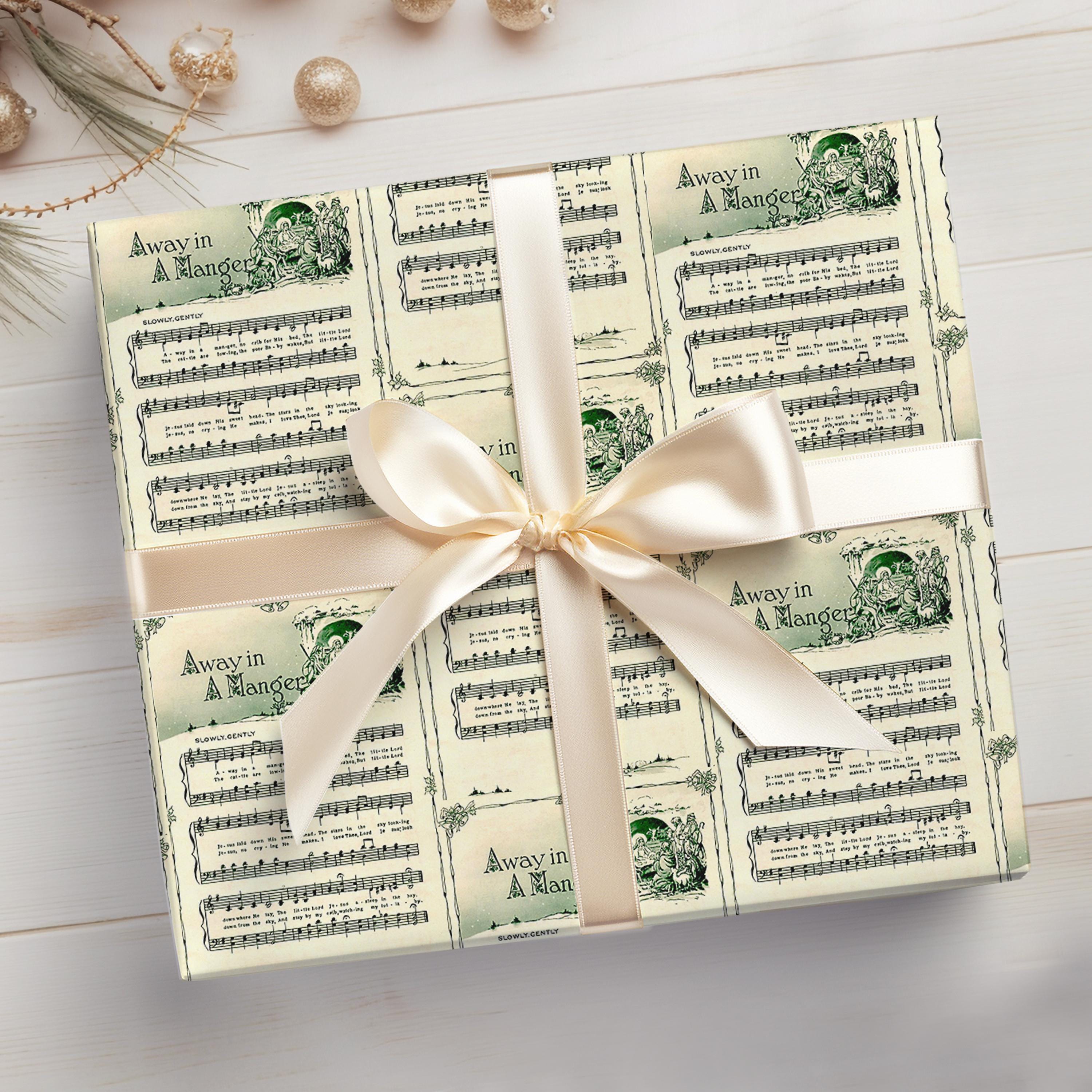 Away in A Manger Wrapping Paper Christmas Music Wrapping Paper Roll ...