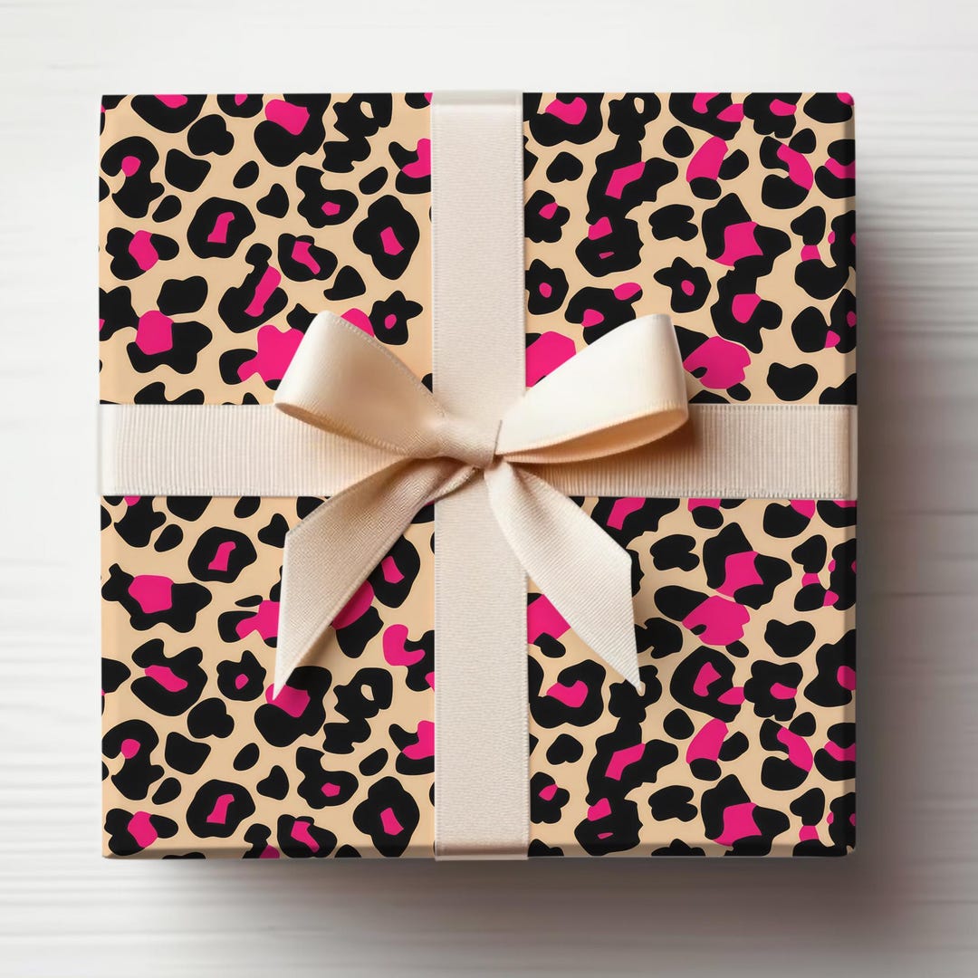 Cheetah Print Wrapping Paper Pink Animal Print Wrapping Paper Roll ...