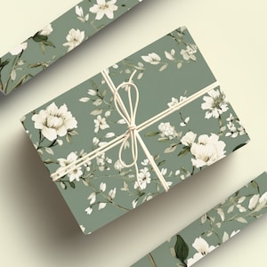 Sage Green Wrapping Paper Elegant Wrapping Paper, Green Wrapping Paper ...