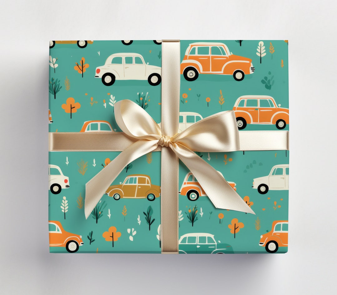 Car Birthday Gift Wrap Roll, Cars Wrapping Paper, Cars Birthday ...