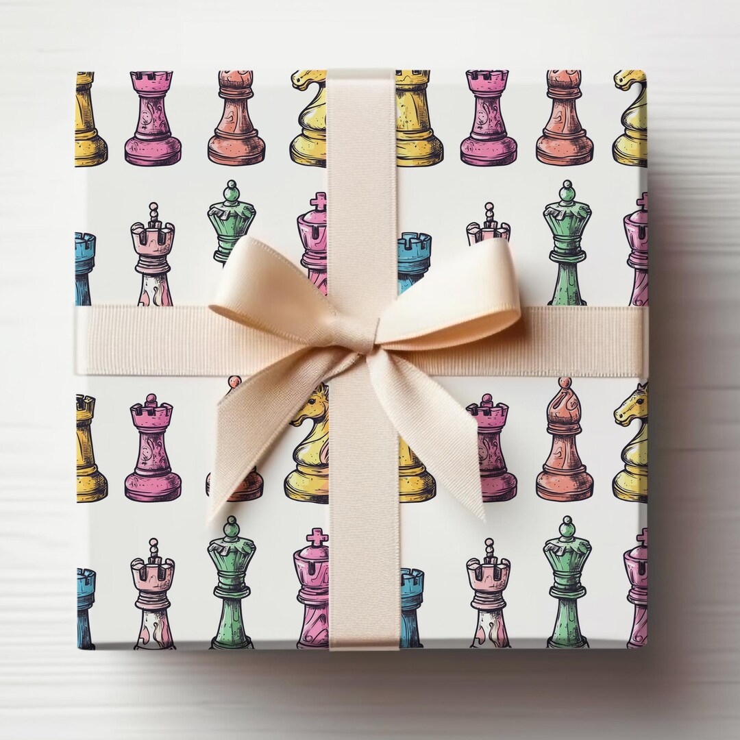 Chess Wrapping Paper Roll Chess Gift Wrapping Roll Chess Lovers Gift ...