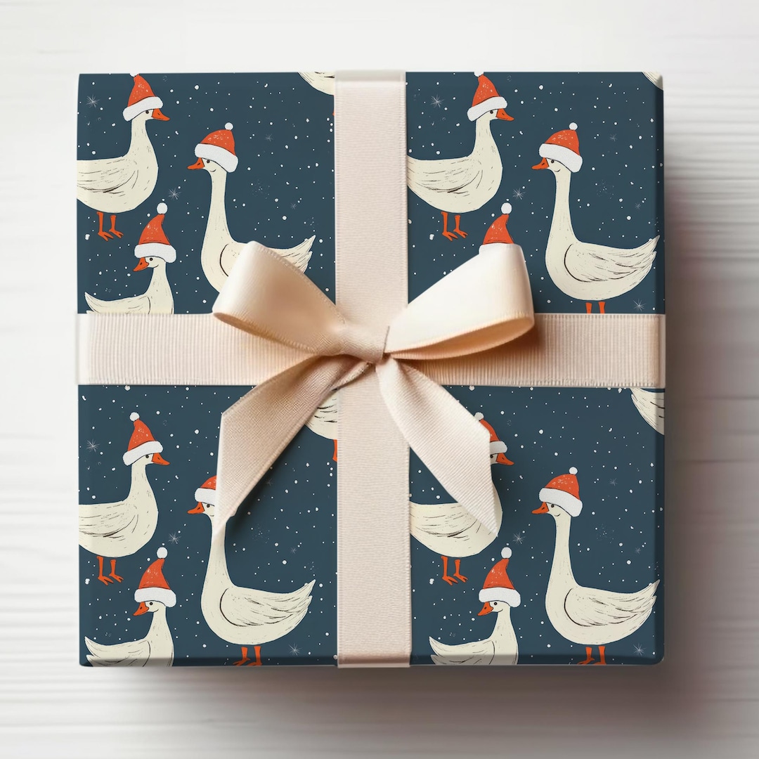 Silly Goose Christmas Wrapping Paper Roll Goose Wrapping Paper Funny ...