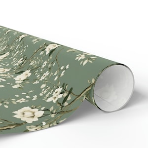Sage Green Wrapping Paper Elegant Wrapping Paper, Green Wrapping Paper ...