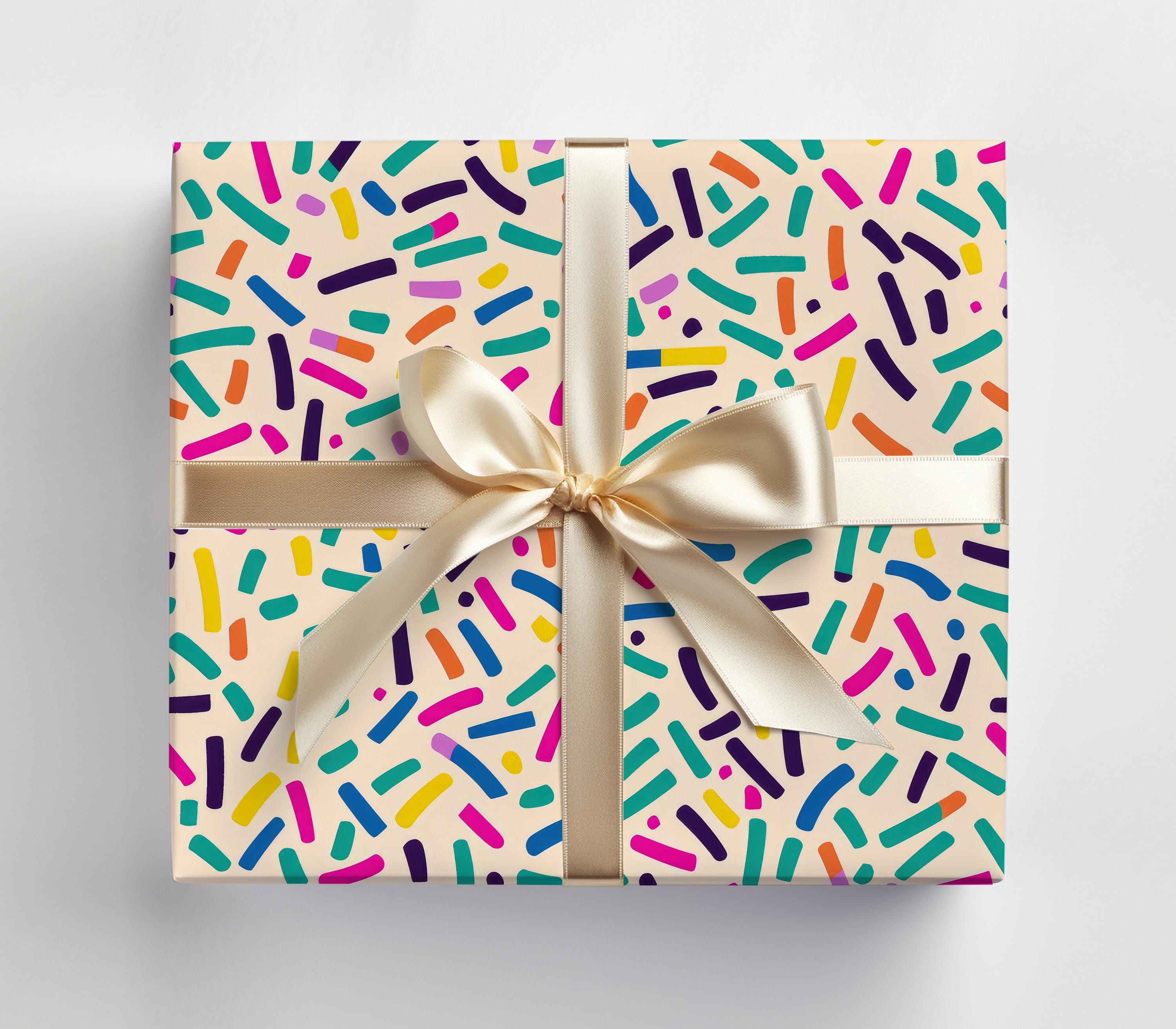 Birthday Wrapping Paper Roll Confetti Gift Wrapping Roll Birthday ...
