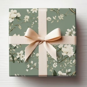 Sage Green Wrapping Paper Elegant Wrapping Paper, Green Wrapping Paper ...
