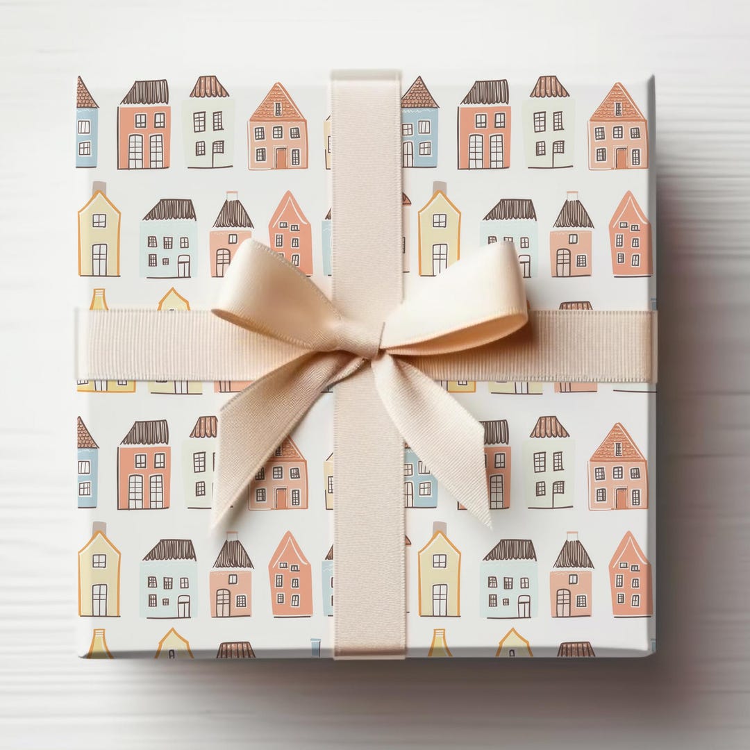 Housewarming Gift Wrap Roll, Housewarming Wrapping Paper Roll, Realtor ...