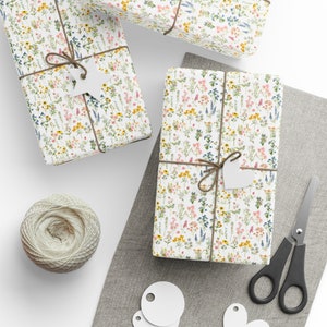 Wildflower Wrapping Paper, Cute Botanical Wildflower Gift Wrap ...