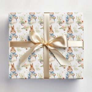 Vintage Rabbit Wrapping Paper Roll Vintage Rabbit Baby Shower Gift Wrap ...