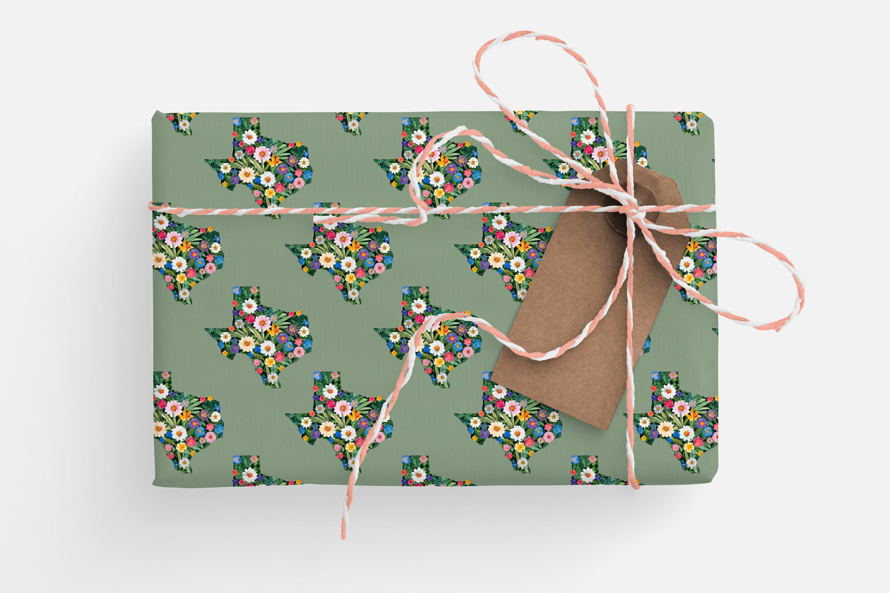 Texas Wrapping Paper Texas State Gift Wrap Texas State Gift Wrapping ...