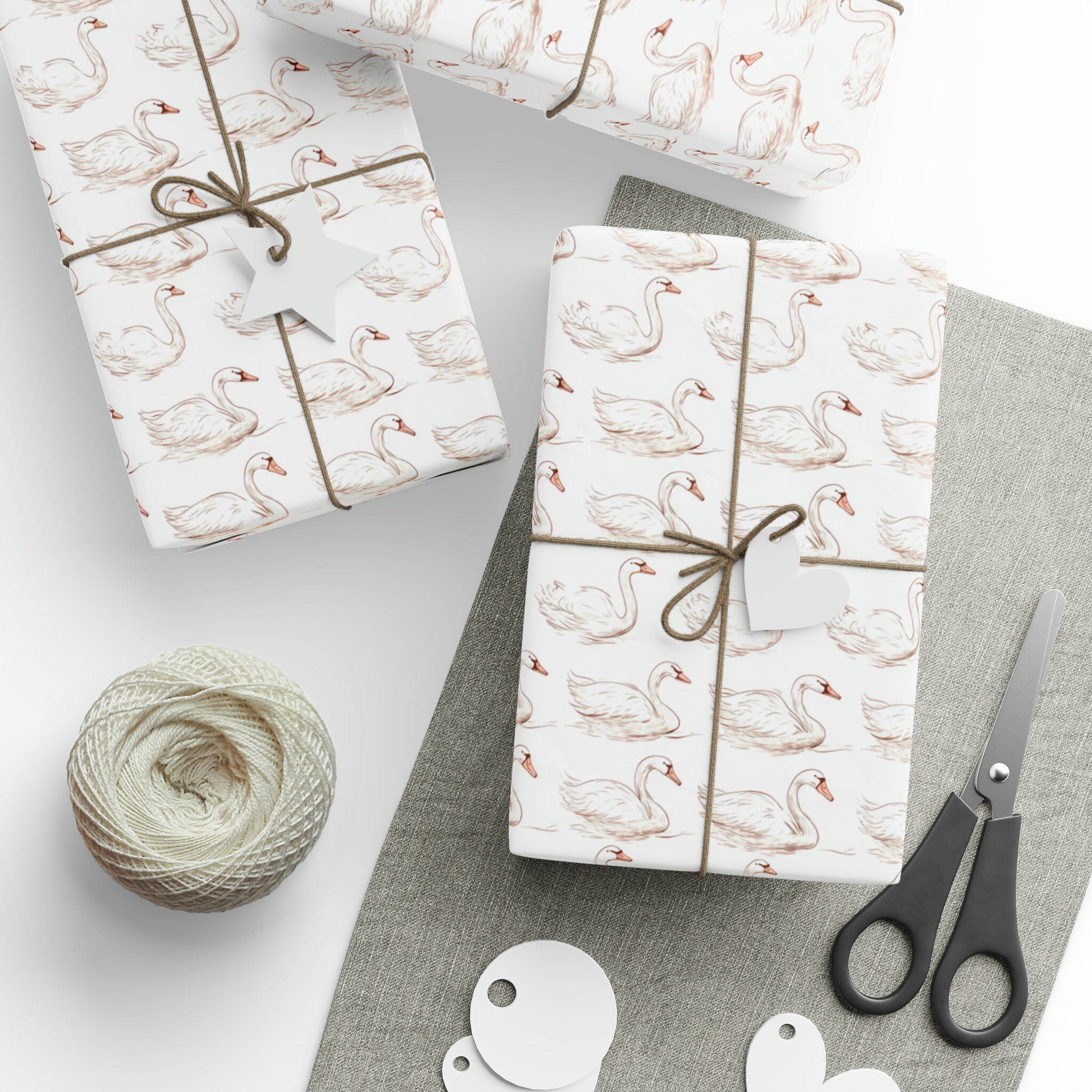 Adorable Swan Wrapping Paper Roll Swan Baby Shower Wrapping Paper, Swan ...