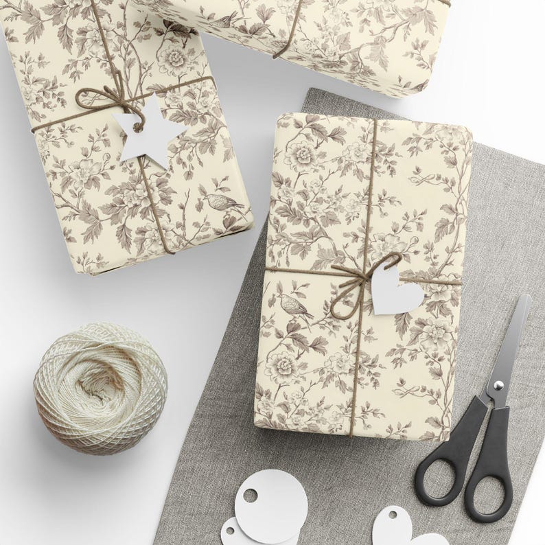 Vintage French Toile Wrapping Paper Paper Elegant Wedding Wrapping ...