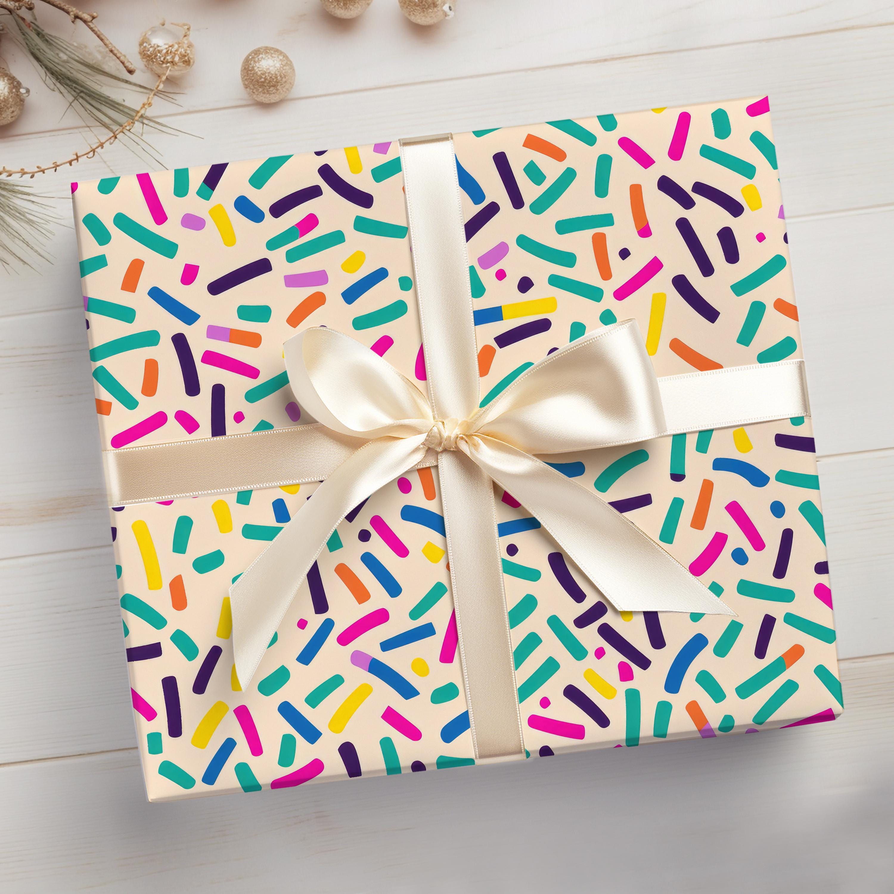 Birthday Wrapping Paper Roll Confetti Gift Wrapping Roll Birthday ...