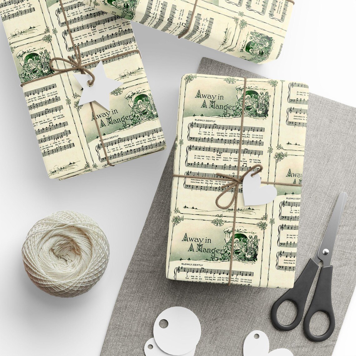 Away in A Manger Wrapping Paper Christmas Music Wrapping Paper Roll ...