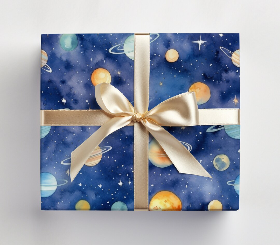 Planets Gift Wrap Solar System Gift Wrap, Planets Wrapping Paper ...