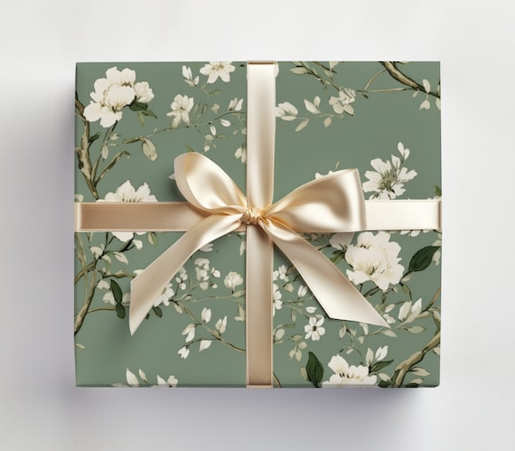 Papier cadeau vert sauge Papier cadeau elegant Papier cadeau vert Papier cadeau elegant en rouleau Papier cadeau mariage vert Mariage elegant Etsy France