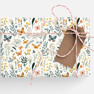 Butterfly Wrapping Paper, Cute Butterflies Spring Gift Wrap Roll ...