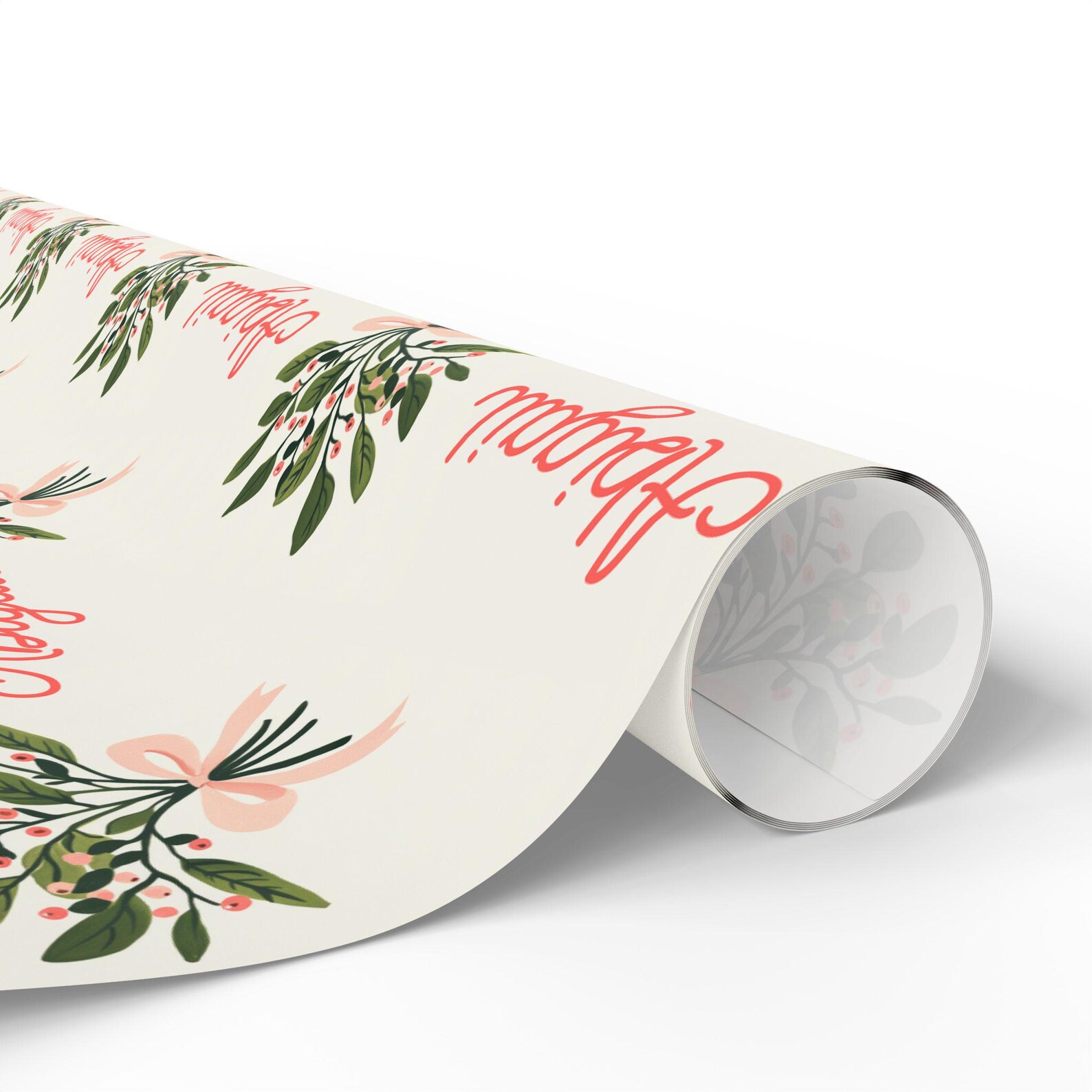 Mistletoe Wrapping Paper With Name Cute Pink Christmas Wrapping Paper ...