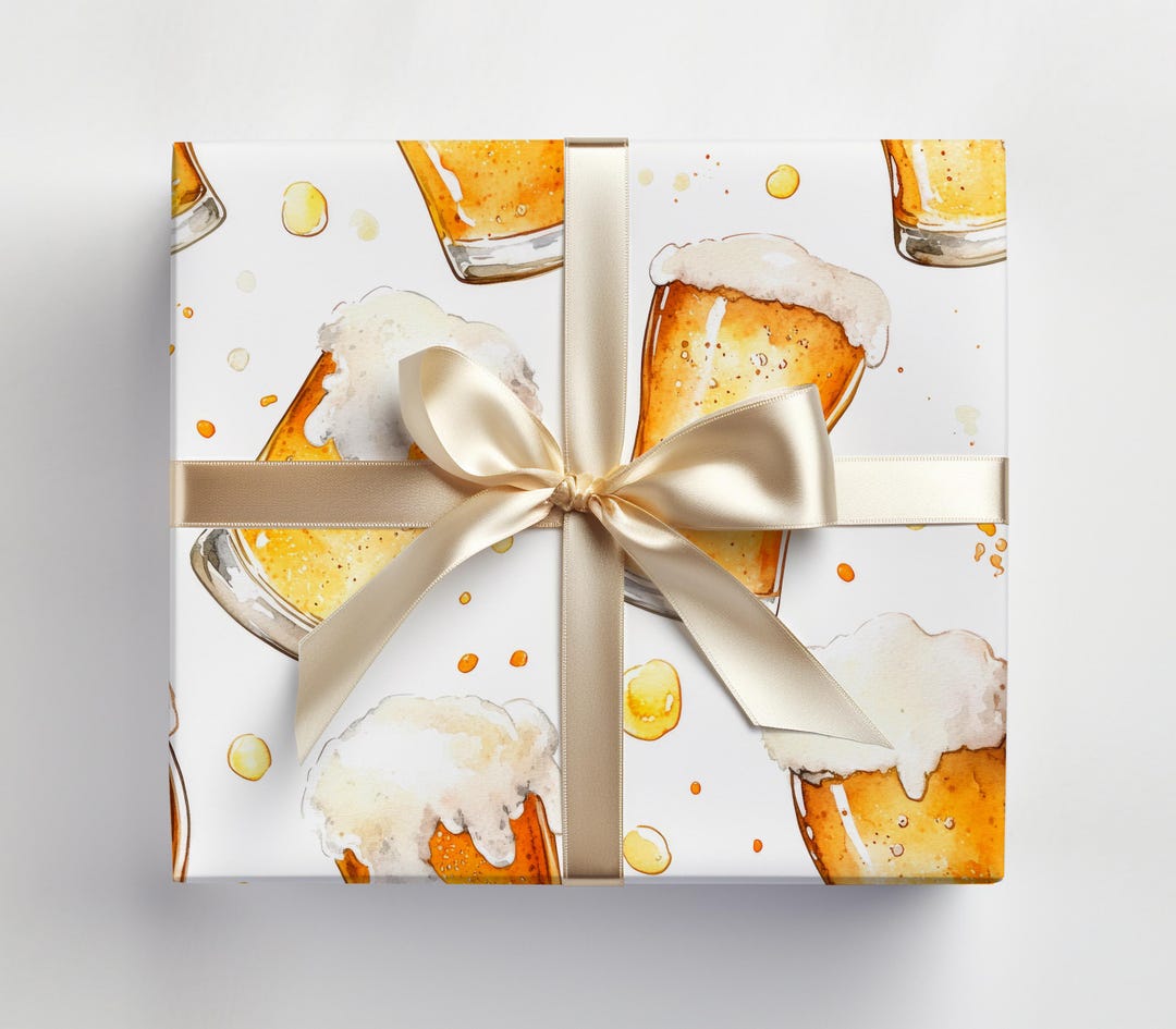 Beer Wrapping Paper Roll Beer Enthusiast Gift Wrapping Roll Christmas ...