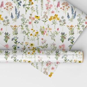 Wildflower Wrapping Paper, Cute Botanical Wildflower Gift Wrap ...