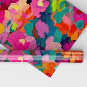 Neon Pink Wrapping Paper Neon Colors Gift Wrap Colorful Abstract ...