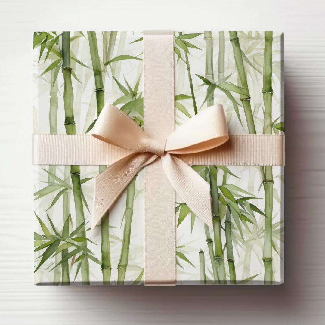 Bamboo Gift Wrap Roll Bamboo Wrapping Paper Chinese Bamboo, Watercolor ...
