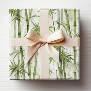 Bamboo Gift Wrap Roll Bamboo Wrapping Paper Chinese Bamboo, Watercolor ...