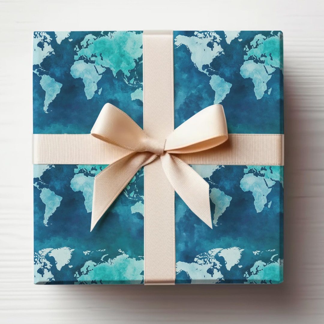 Map Wrapping Paper World Map Gift Wrap Roll Globe Gift Wrap Roll World ...