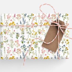 Wildflower Wrapping Paper, Cute Botanical Wildflower Gift Wrap ...
