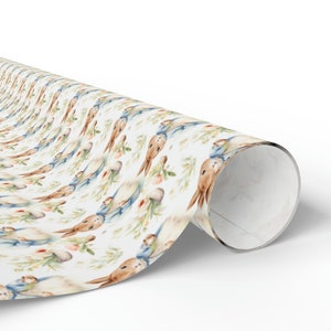 Vintage Rabbit Wrapping Paper Roll Vintage Rabbit Baby Shower Gift Wrap ...