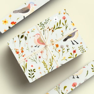 Bird Wrapping Paper Bird Roll of Wrapping Paper, Cute Bird Gift Wrap ...