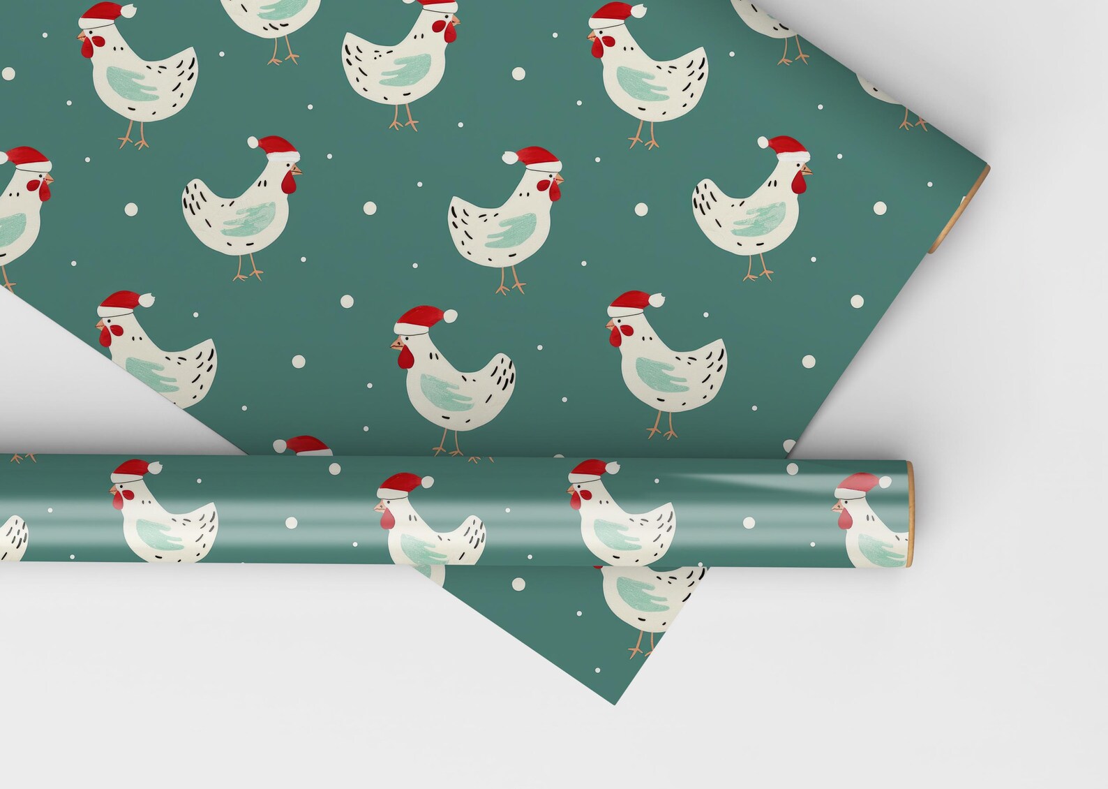 Christmas Chicken Wrapping Paper Cute Chickens Gift Wrap Roll, Funny ...
