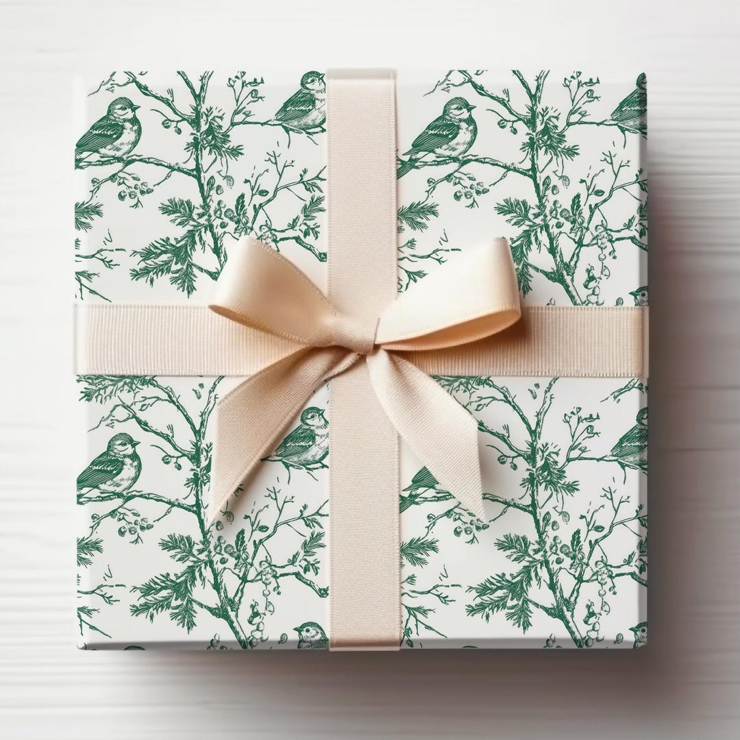 Vintage Bird Wrapping Paper Bird Lovers Gift Wrap Roll, Vintage Winter ...