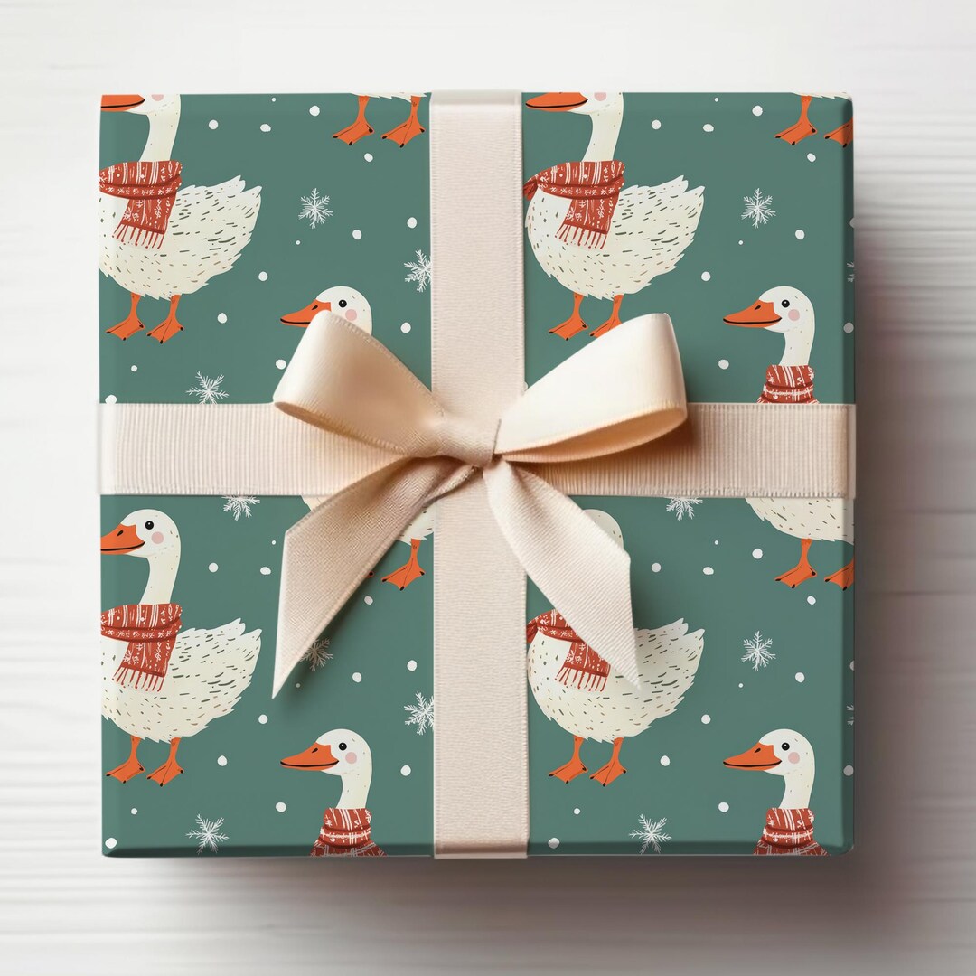 Silly Goose Wrapping Paper Goose Christmas Gift Wrapping Roll Christmas ...