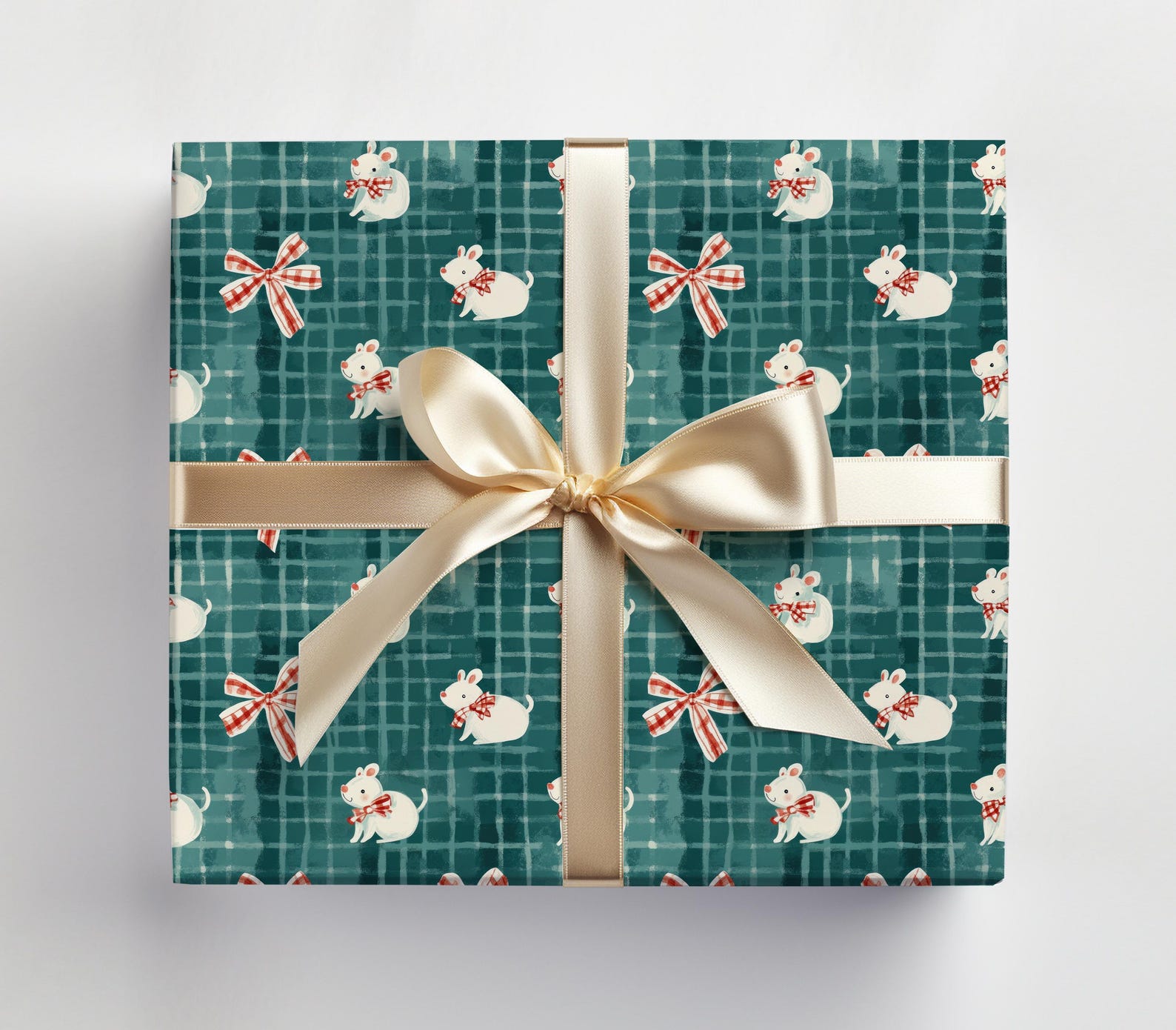 Christmas Mouse Wrapping Paper Roll Cute Xmas Mouse Wrapping Paper ...