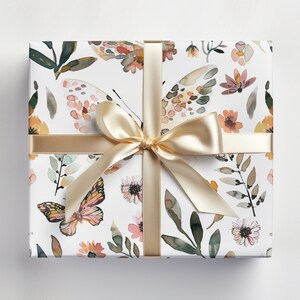 Spring Butterfly Wrapping Paper Roll, Butterfly Gift Wrap Roll ...