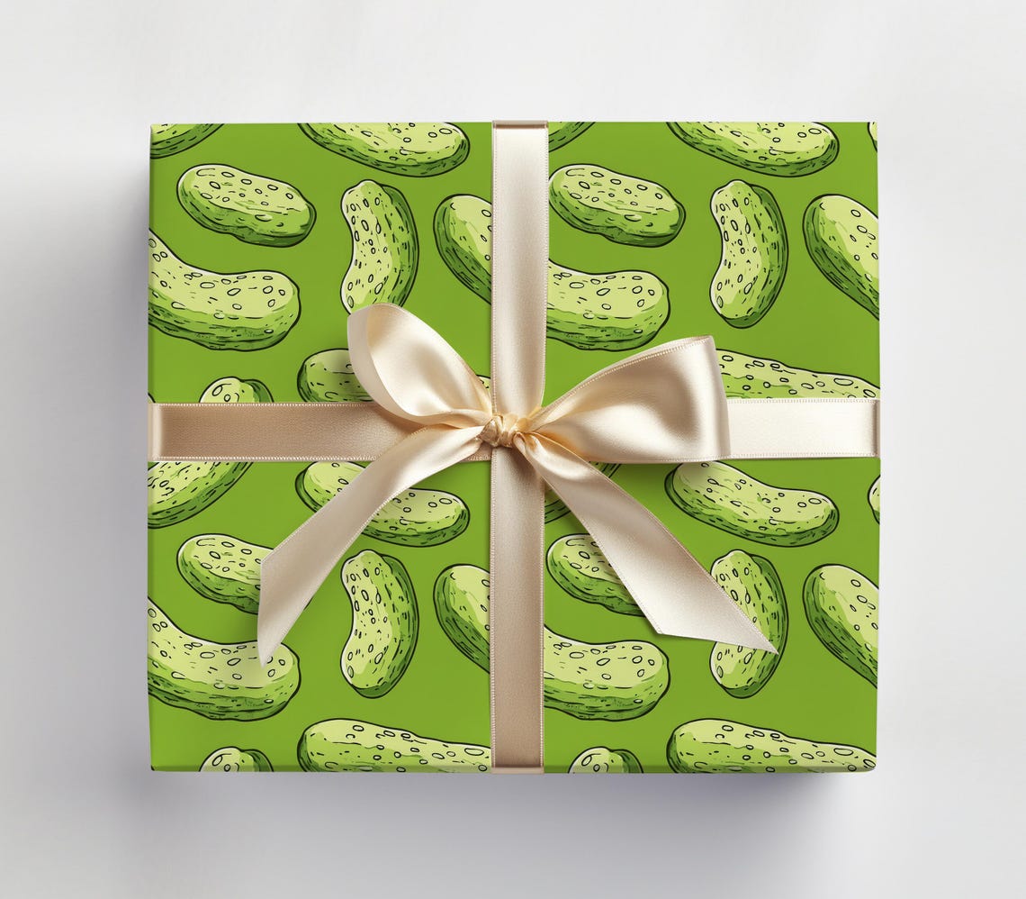 Pickle Wrapping Paper Roll Gift Wrapping Roll Pickle Lovers Gift Wrap ...