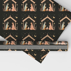 Nativity Wrapping Paper Roll, Christian Christmas Wrapping Paper ...