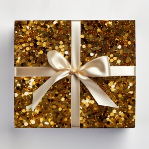 Gold Glitter Wrapping Paper Roll Gold Glitter Christmas Gift Wrap Roll ...