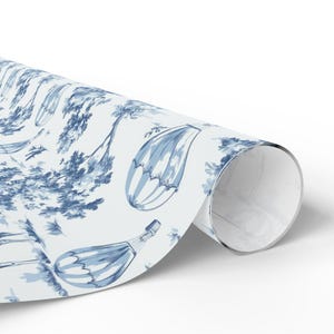 Blue Toile Wrapping Paper Circus Wrapping Paper Roll Baby Boy Gift ...