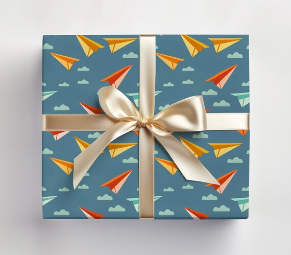Paper Airplanes Wrapping Paper Airplane Gift Wrap Boy Birthday Wrapping Paper Little Boy Airplane Gift Wrap Etsy UK