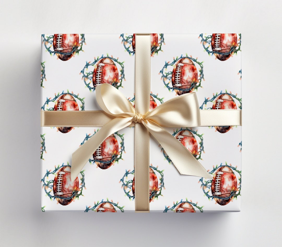 Football Wrapping Paper Christmas Football Wrapping Paper Roll Football ...