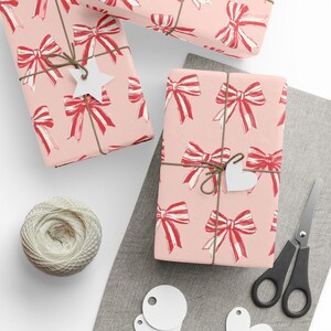 Coquette Bows Wrapping Paper Roll Red Bows Gift Wrapping Valentines ...